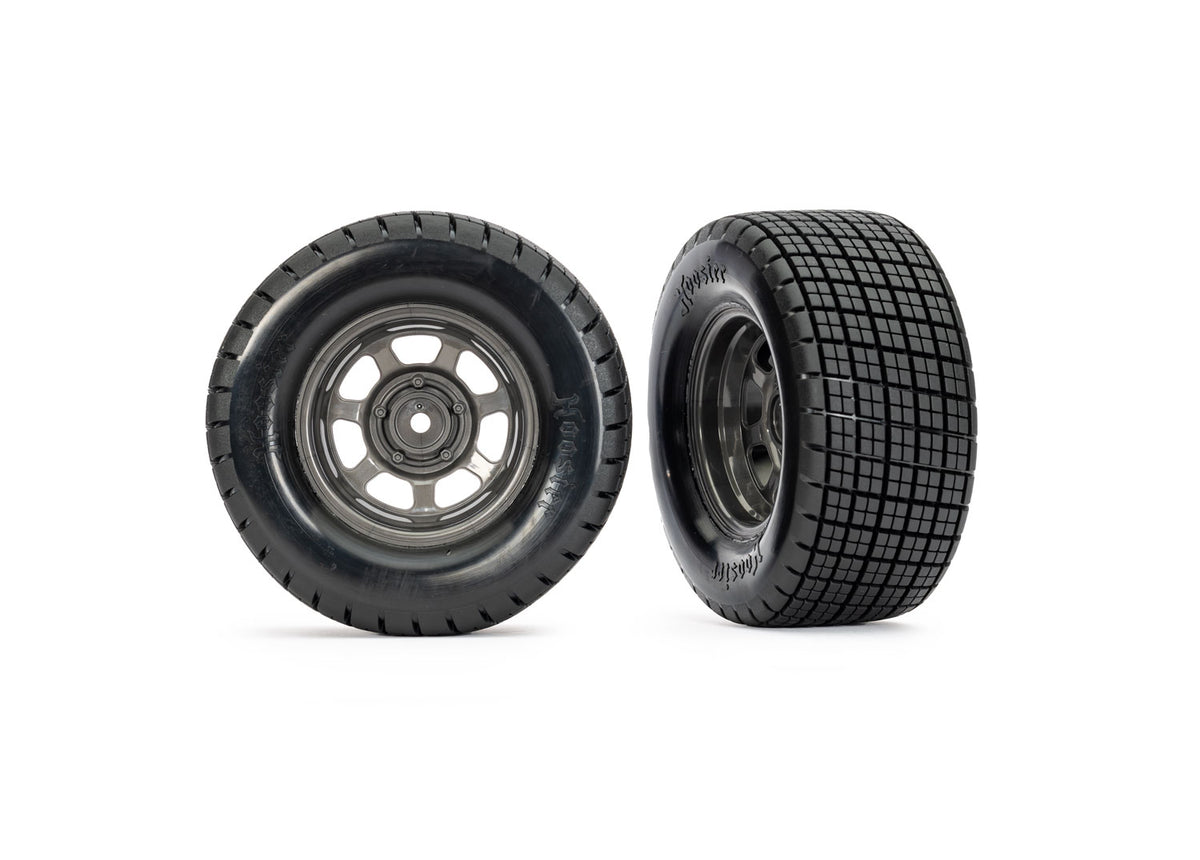 TRA10473X Dirt Oval Gray Front Wheels w/ Hoosier Tires (2) – Mike's Hobby